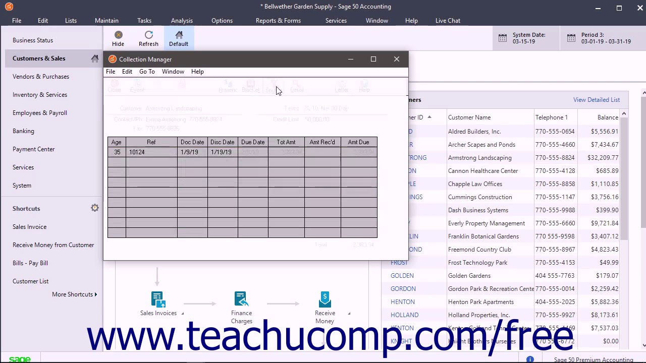 Sage 50 2018 Tutorial The Collection Manager Sage Training - YouTube