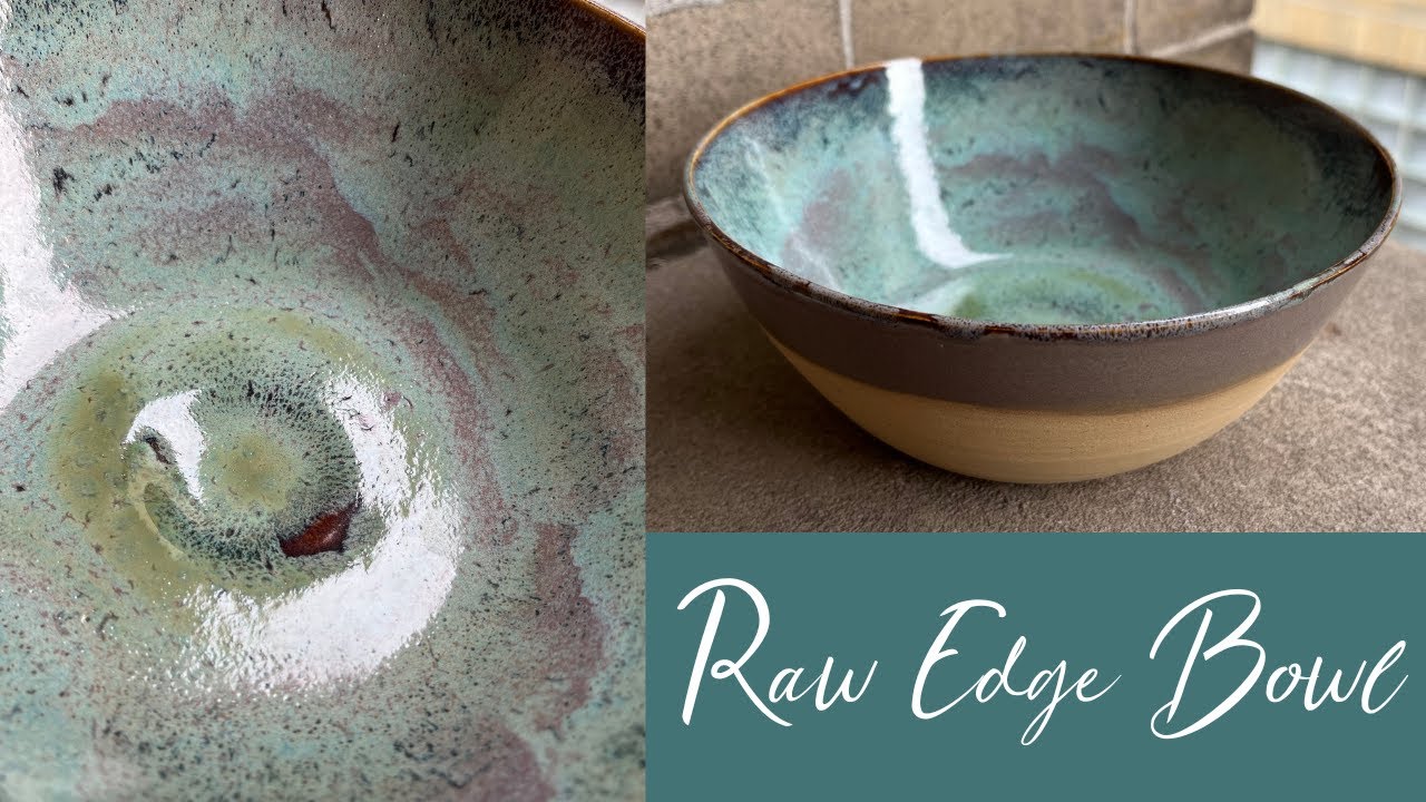 Raw Clay Edge Purple and Green Glazed Dinnerware Bowl | Pottery by Sara ...