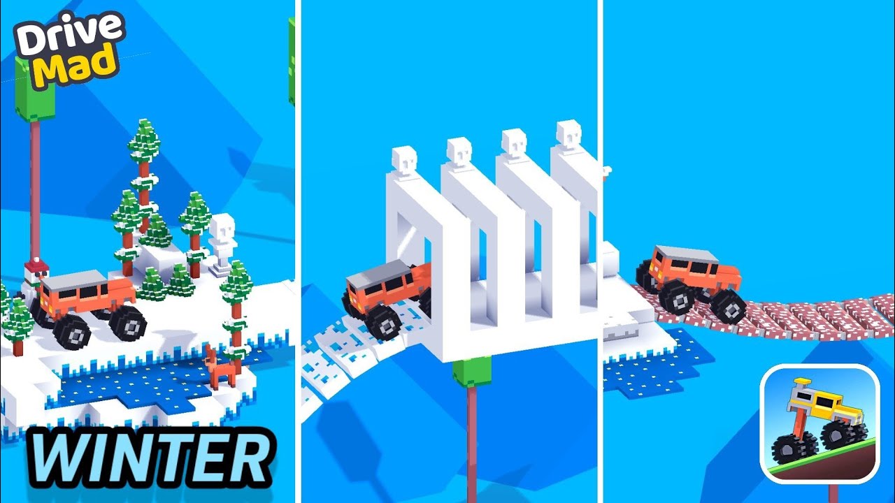 DRIVE MAD WINTER SEASON FANCADE GAME 1 TO 10 LEVEL COMPLETE GAMEPLAY ...