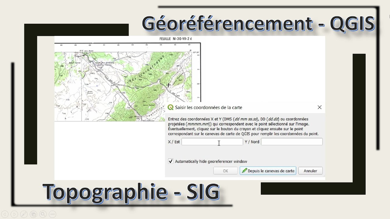 comment géoréférencer une carte topographique sur qgis#22# - YouTube