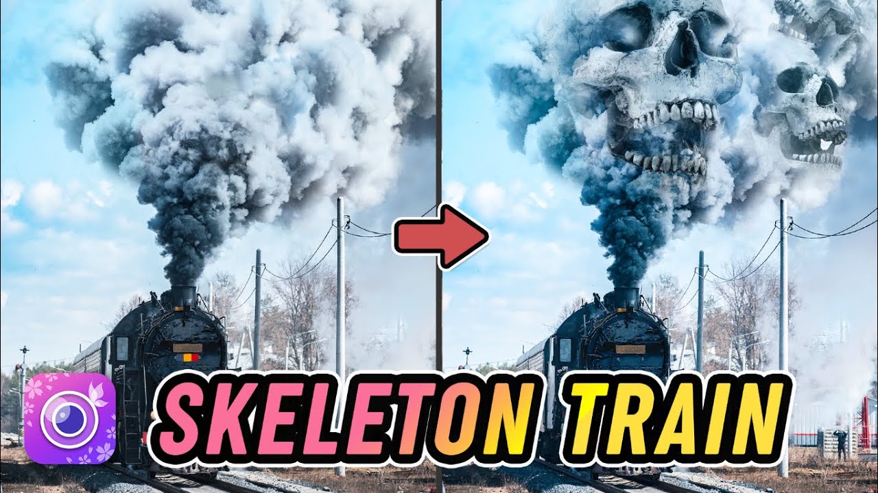 How to Create a Skeleton Train | 1 min Photo Editing Tutorial | YouCam ...