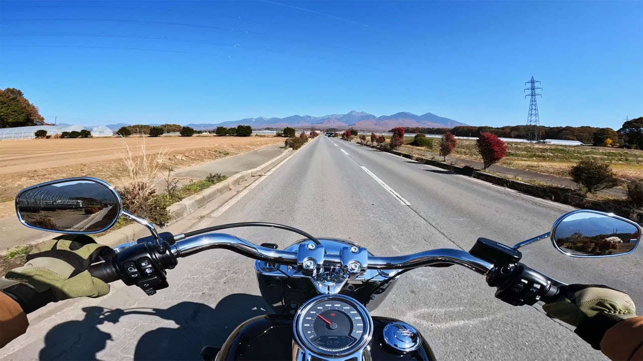 Harley Davidson Fat Boy fall Ride Yatsugatake Echo Line JAPAN asmr ...