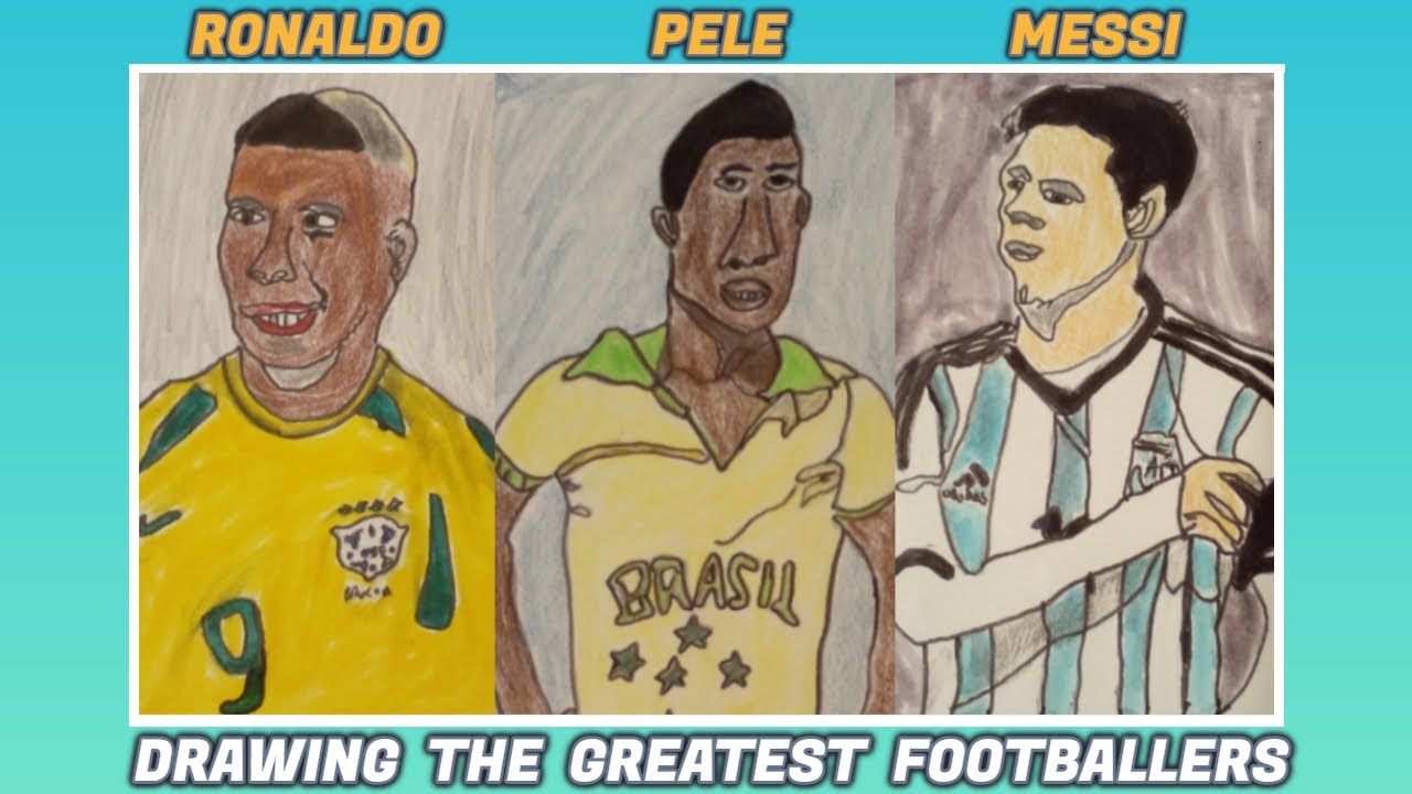 Drawing of The Top 10 Greatest Footballers of All time - YouTube