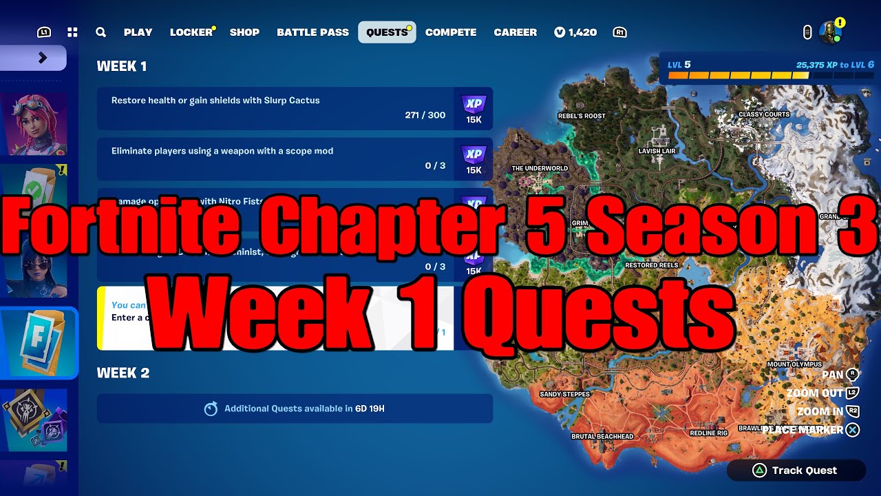 Fortnite All the Week 1 Season Quests Guide Chapter 5, Season 3 - YouTube
