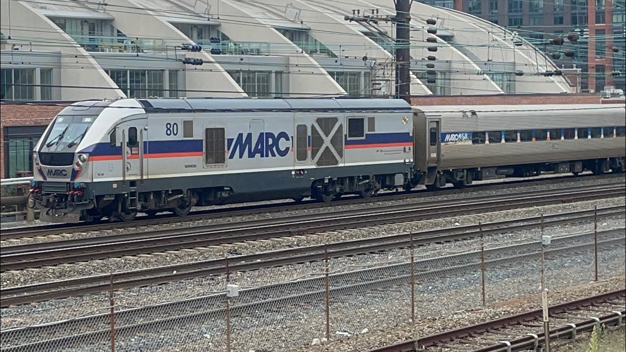 MARC, Amtrak, VRE trains at NoMa-Gallaudet - YouTube
