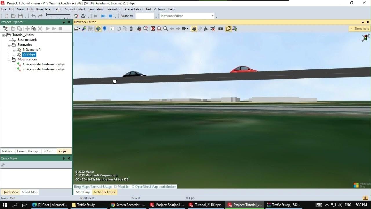 How to model roundabout, signalized intersection, and a bridge using PTV VISSIM - Part 3 - YouTube