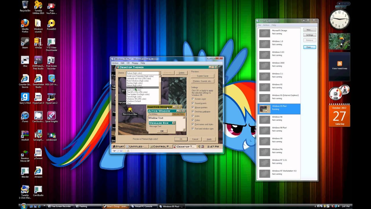 Windows 95 Plus! in Virtual PC - YouTube