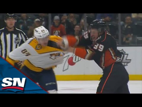 Sam Carrick Drops The Gloves With Tanner Jeannot After Getting Rocked By Hit