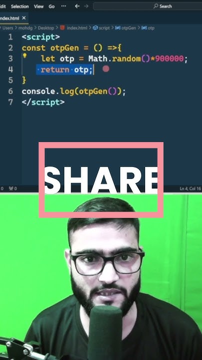 Otp Generator Function In Javascript Coding Viralvideo Javascript Programming Shorts