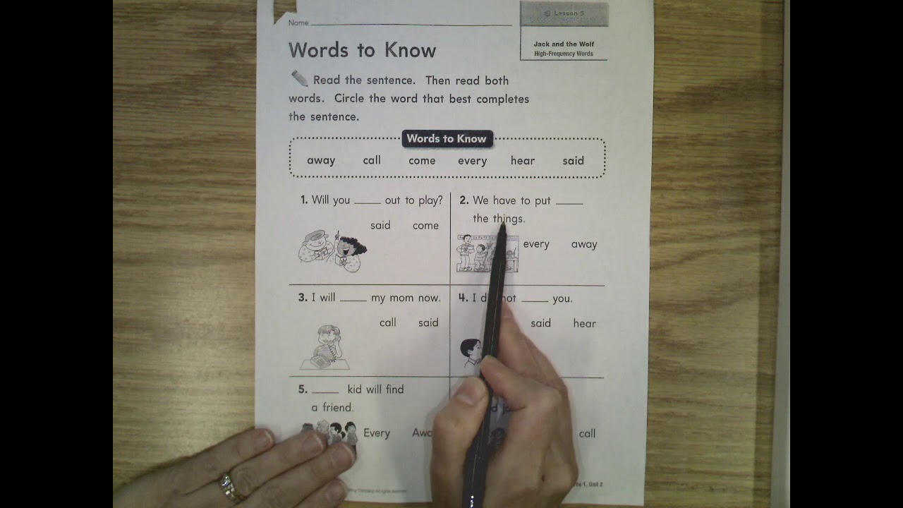 Jack and the Wolf Words To Know Worksheet - YouTube