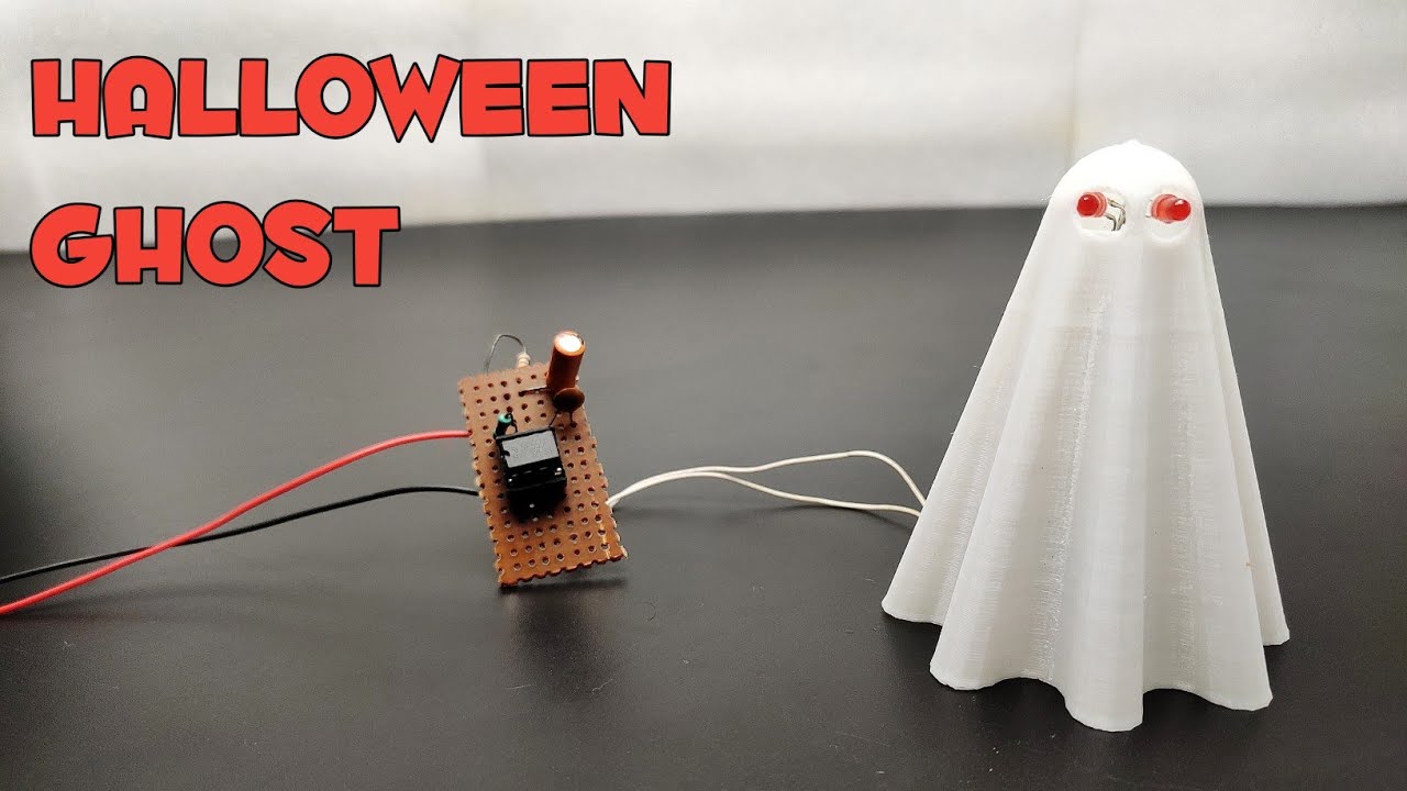 3D printed Halloween Ghost with flashing eye - YouTube
