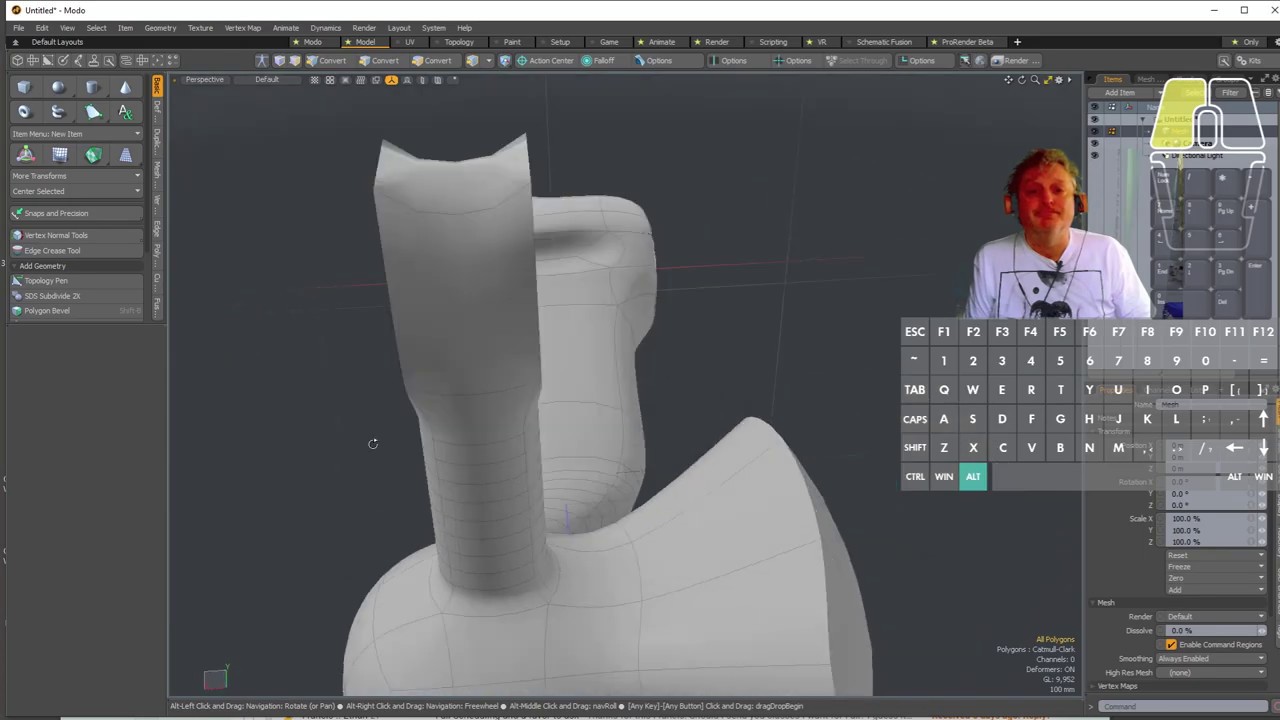 Subdivided surface and Hull Modeling in Modo - YouTube