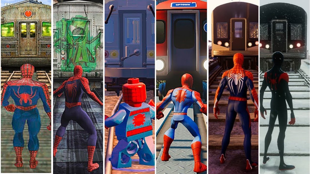 EVOLUTION of SPIDER MAN GETTING HIT by a TRAIN IN THE GAMES (2002-2020 ...