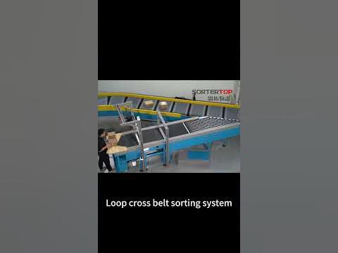 Loop cross belt sorting system - YouTube