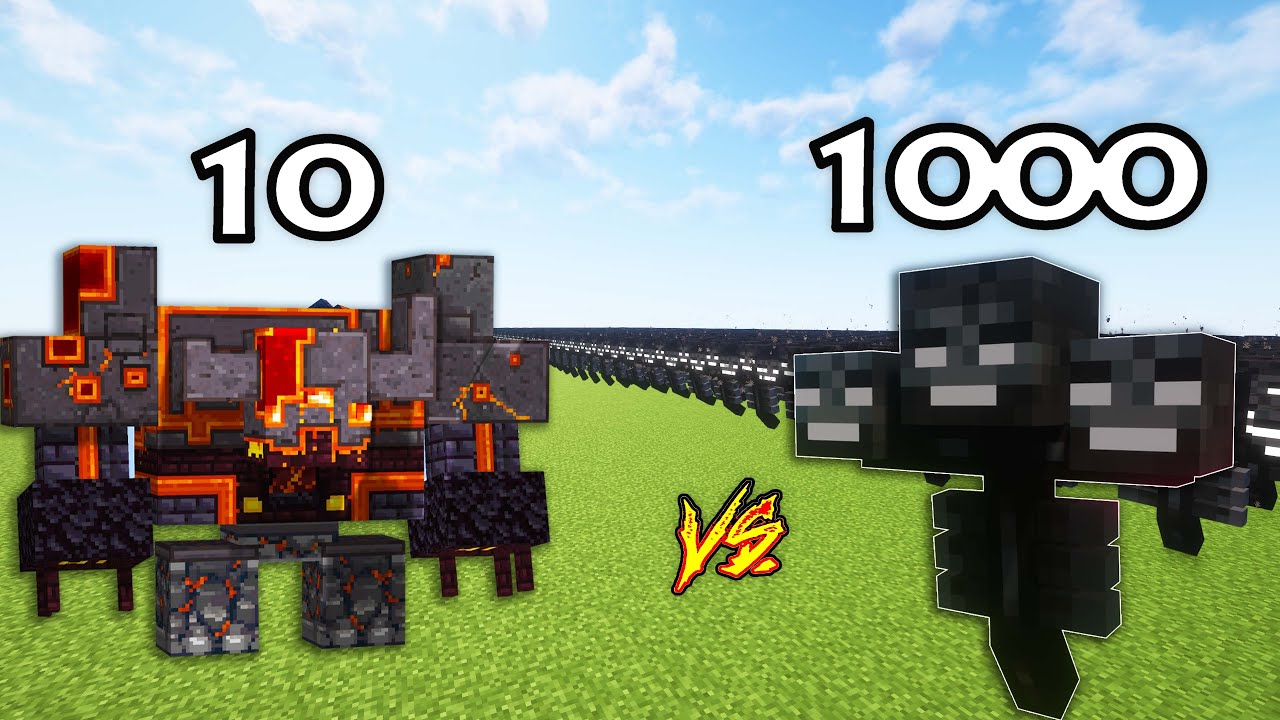 10 Netherite Monstrosity Vs 1000 Withers |Minecraft| - YouTube