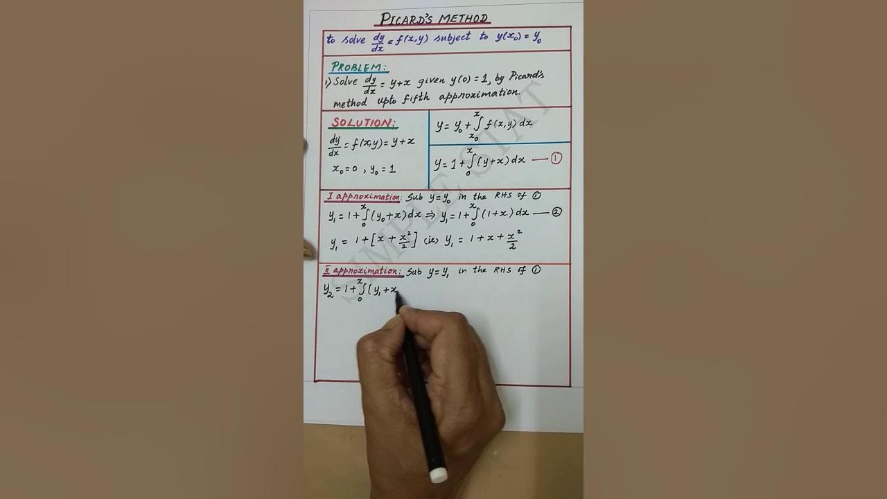 Picard's Method of successive approximation - solving ordinary differential equation - Numerical ...