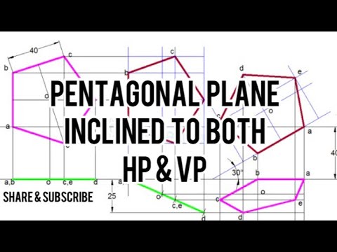 Pentagonal plane inclined to both HP and VP-Orthographic Projections of ...