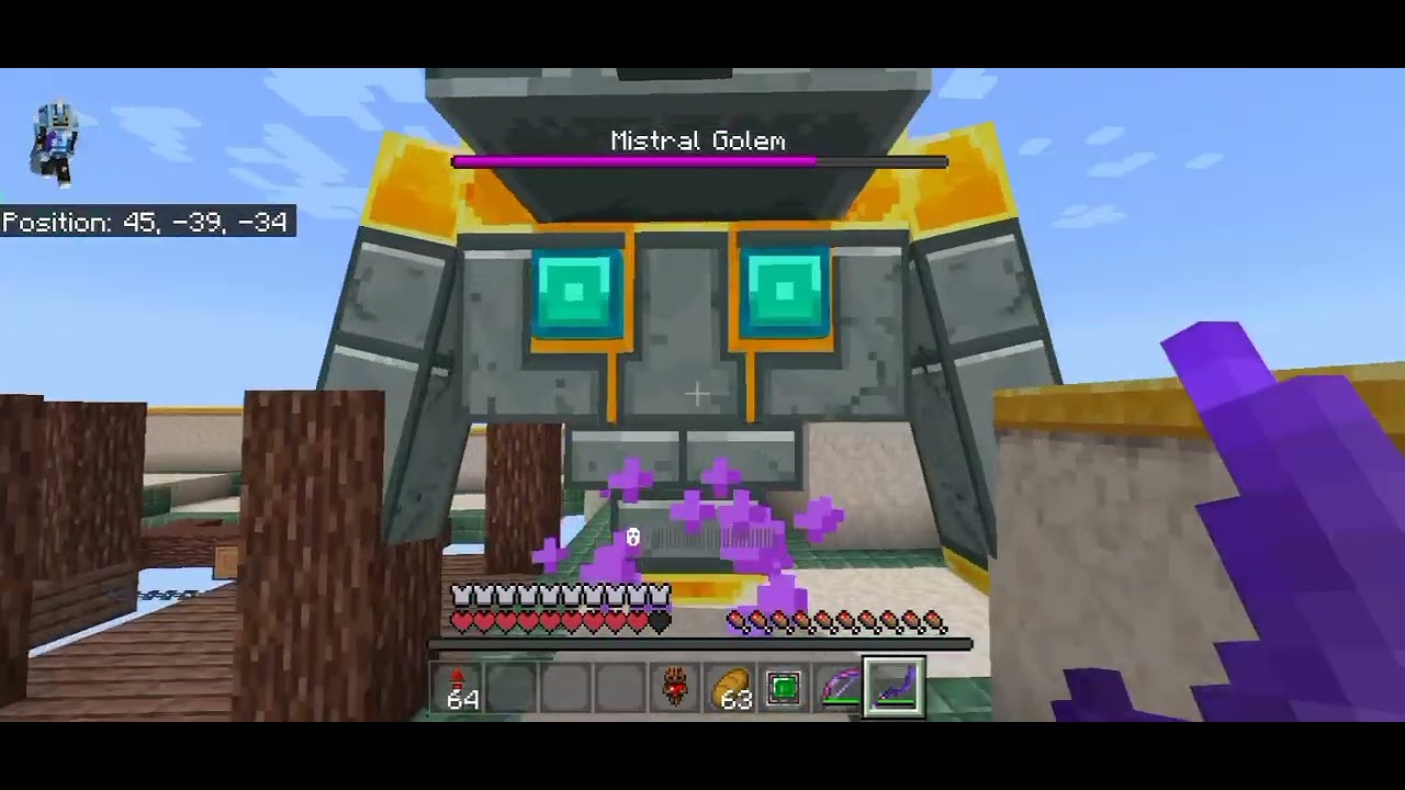 Minecraft Dungeons Addon } Mistral Golem Boss Fight - YouTube