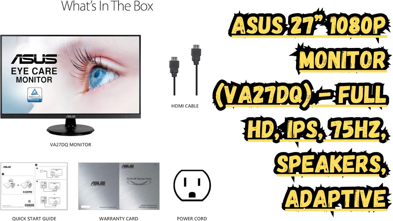 ASUS 27” 1080P Monitor (VA27DQ) - Full HD, IPS, 75Hz, Speakers ...