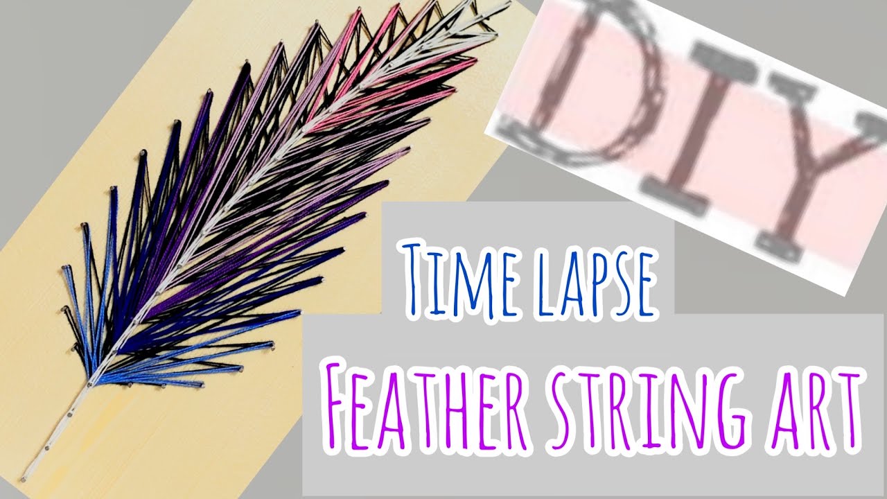 FEATHER STRING ART 🪶 how to make easy string art diy 🔨 🧵 string art ...