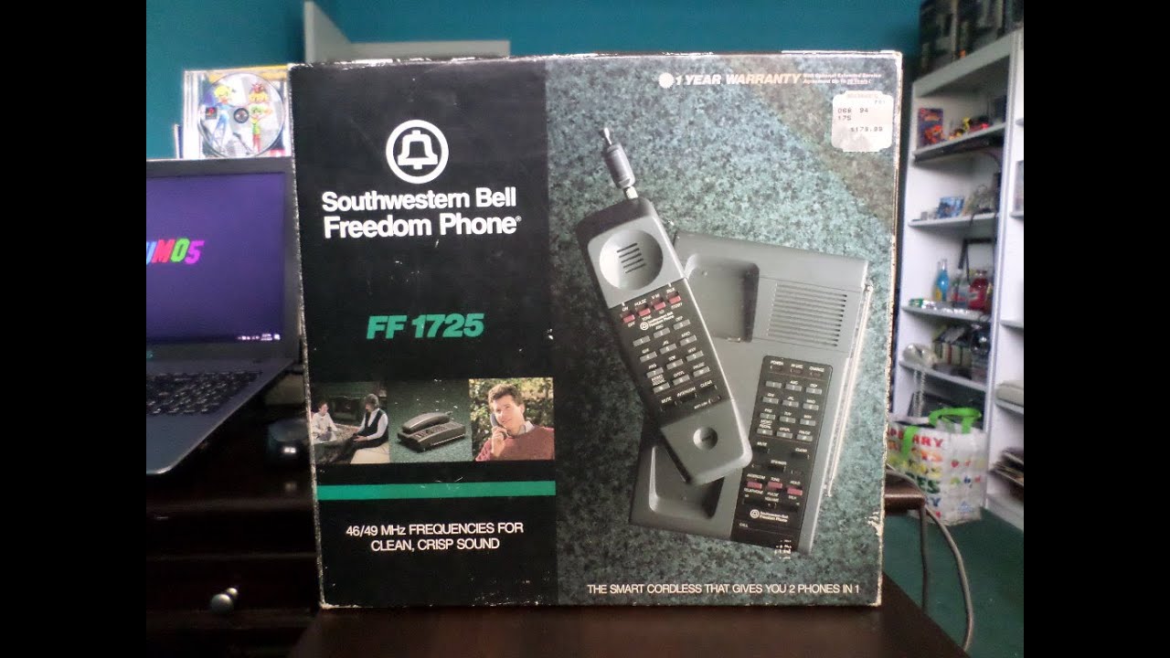 Vintage 1990 Southwestern Bell Freedom Phone FF 1725 - YouTube