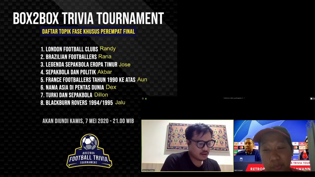 Box2Box Football Trivia Tournament Day 4 - YouTube