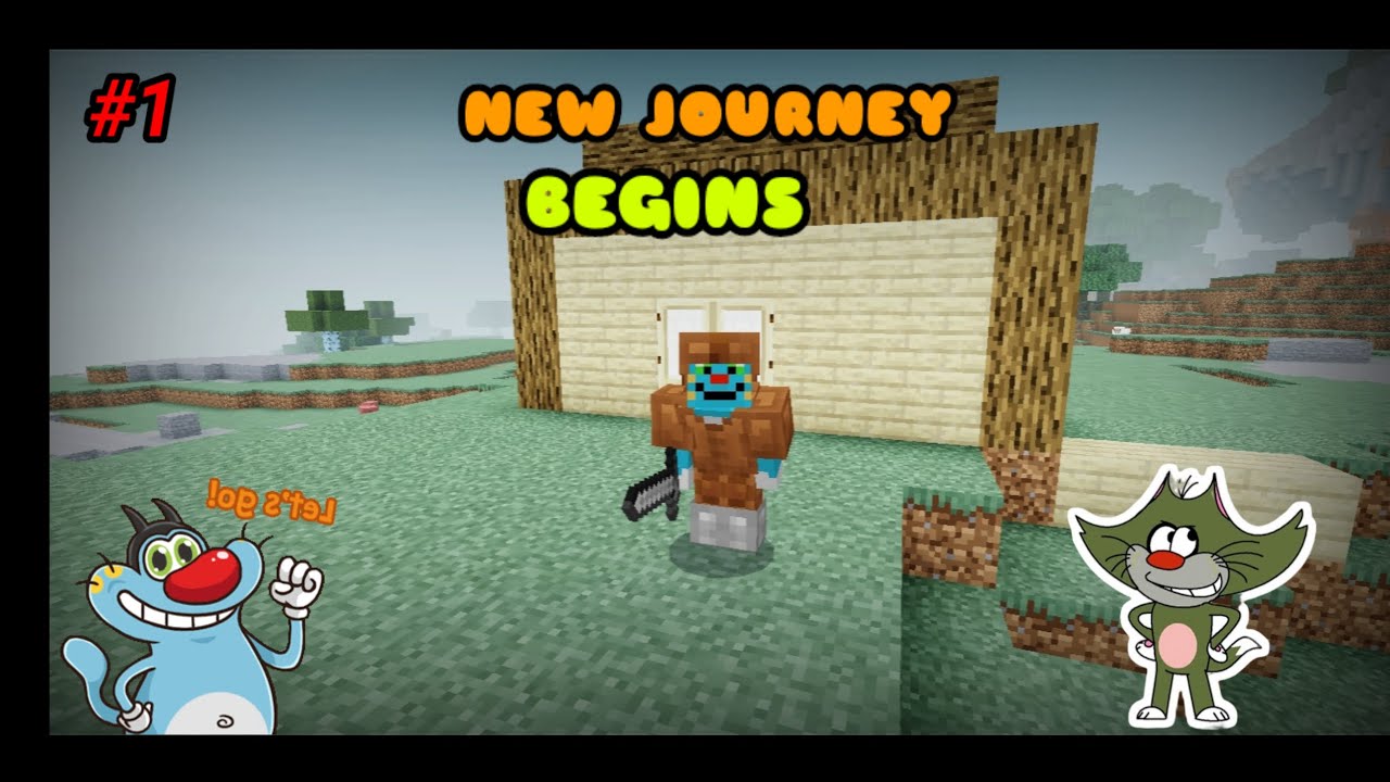 #1 | OGGY AND JACK FOUND A VILLAGE AND LOOTED IT AND MADE A SMALL HOUSE ...