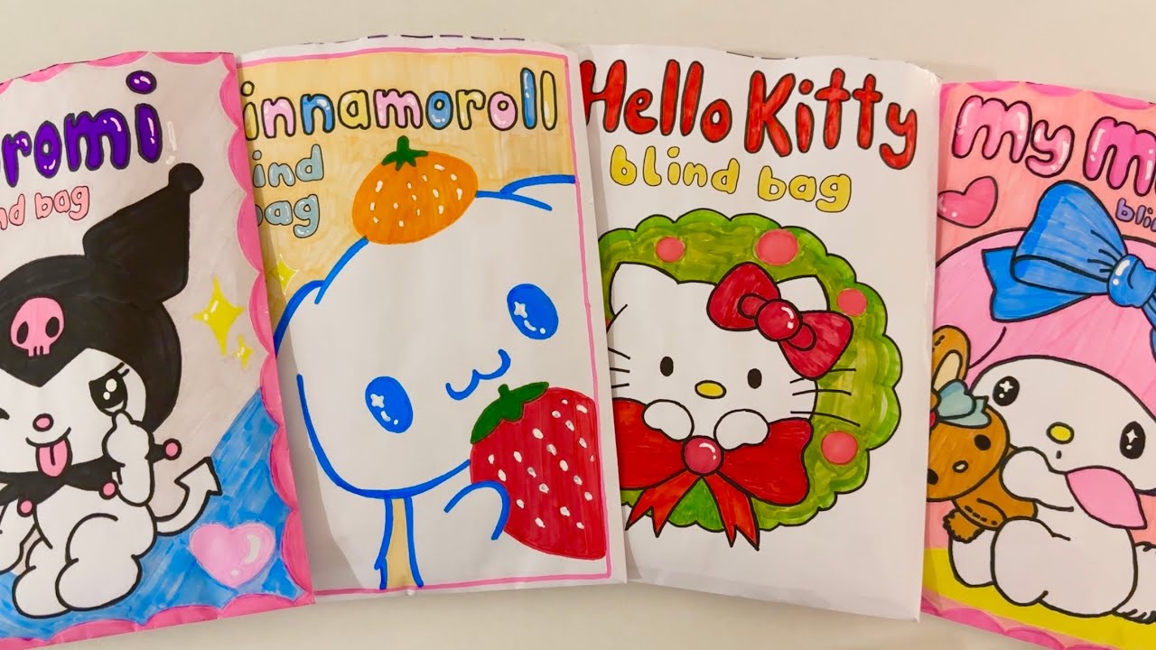 [💸paper diy💸] SANRIO Blind Bags ASMR Unboxing! | Compilation asmr - YouTube