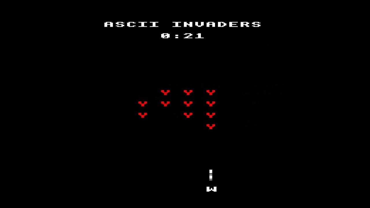ASCII Invaders (by 0xC0DE, 2021) (BBC model B computer) - YouTube