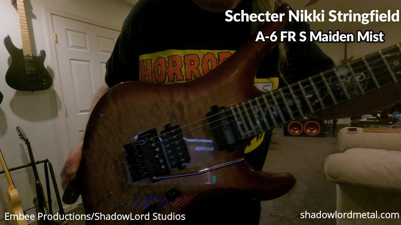 Schecter Nikki Stringfield Signature A-6 FR-S Maiden Mist demo. - YouTube