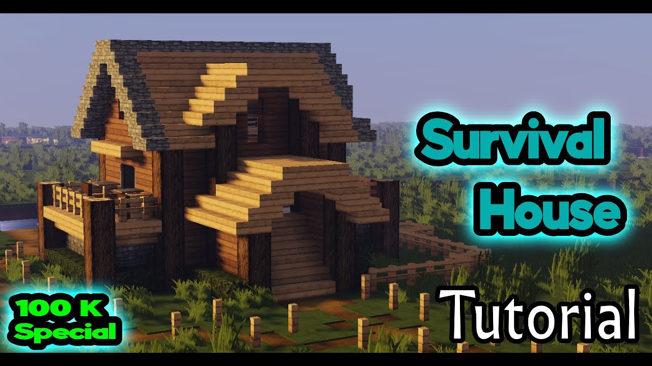 Minecraft: How To Make A Easy Survival House - Tutorial | (Audio ...