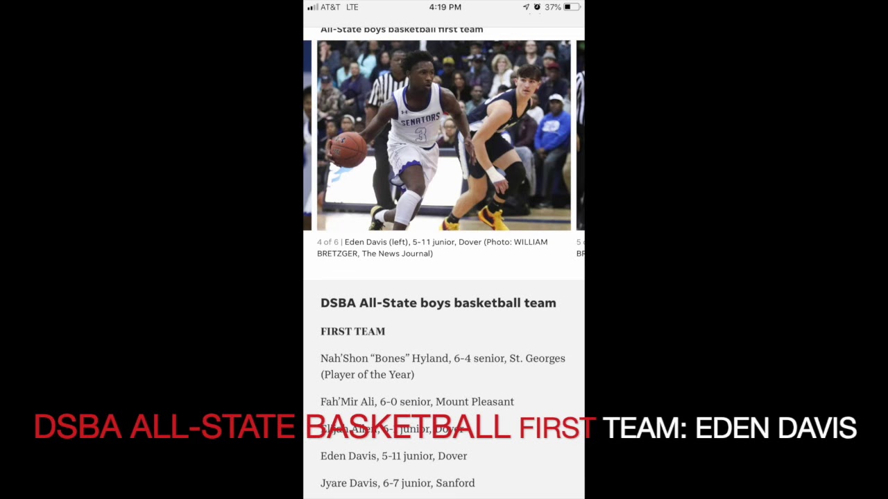 #3 Eden Davis/‘20 Guard/5’11/ DIAA FINALS - YouTube