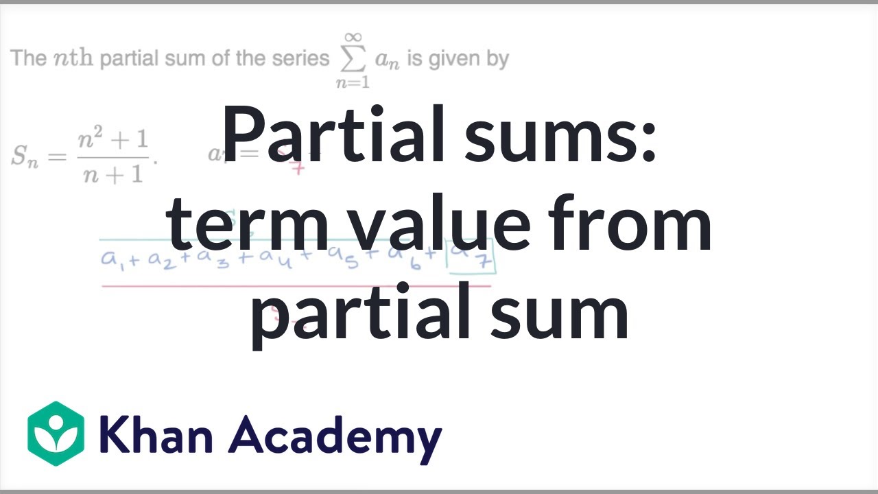 Partial Sums Term Value From Partial Sum Series AP Calculus BC