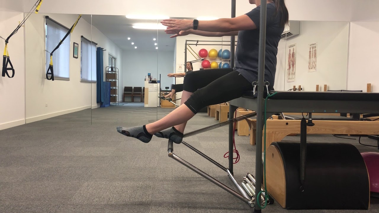 Seated single leg pushdown - YouTube
