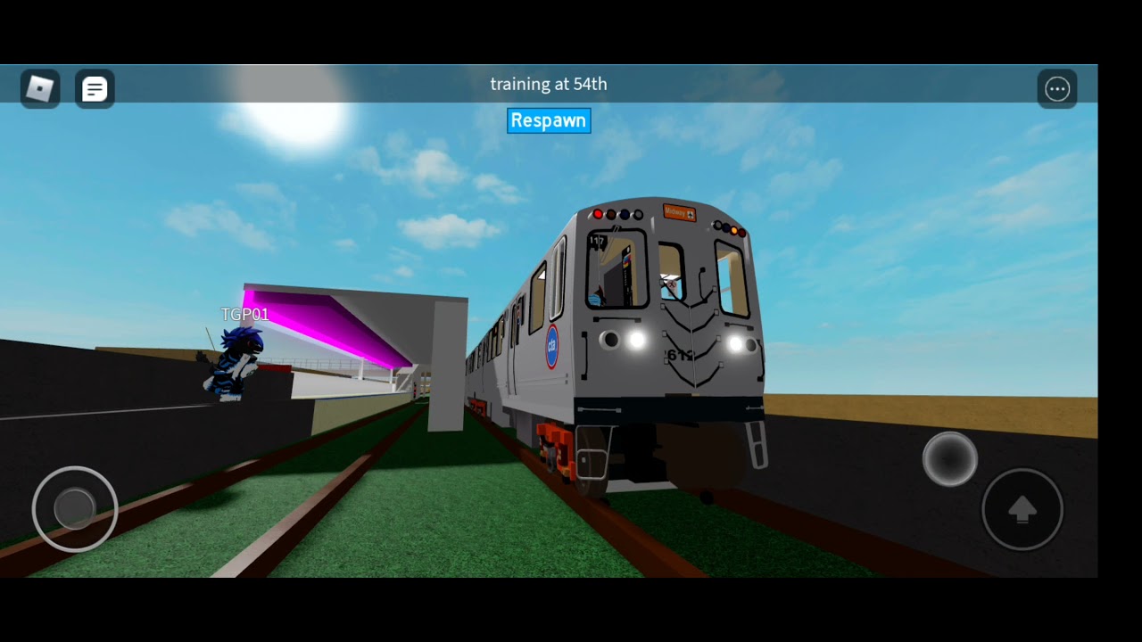Pink line train action (CTA blue line on Roblox) - YouTube