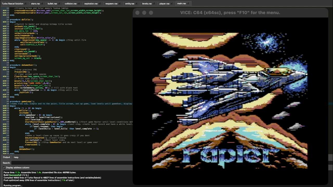 Commodore 64 - Building a game in Turbo Rascal Syntax Error progress - YouTube