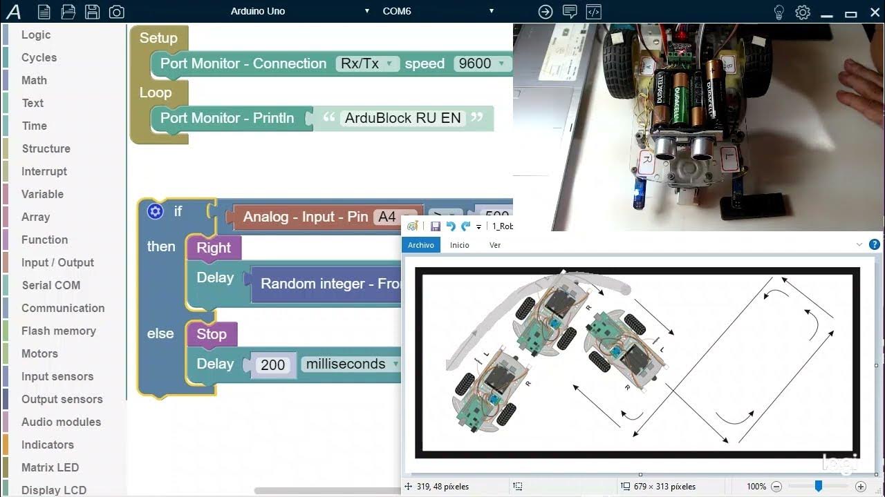 Ardublock 30 Arduino Robot MÓvil Sigue Linea Programa El Robot Le Tiene Miedo A La Línea