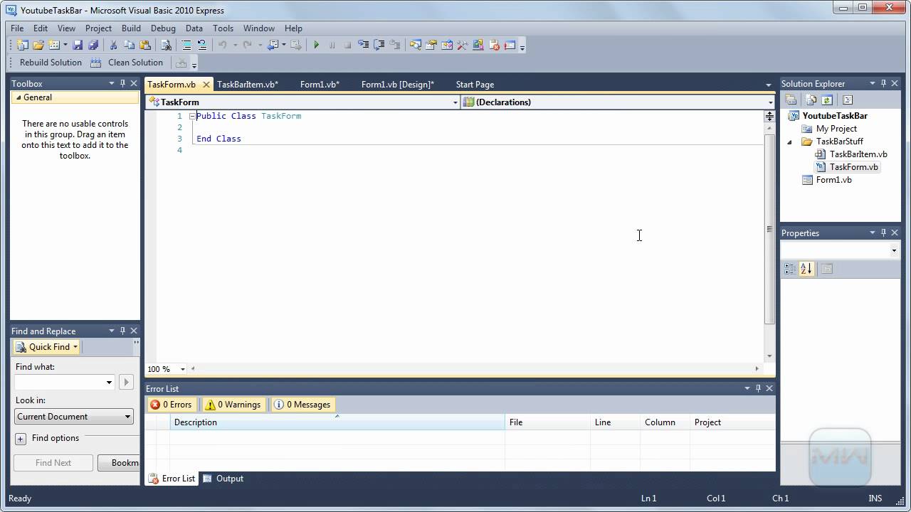 How to make a taskbar for your Os in VB - YouTube