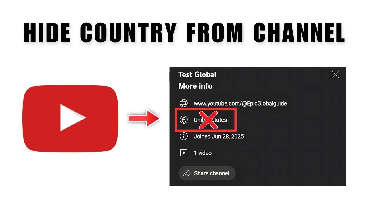 How To Hide Country Or Location On Youtube Channel 2026 | Remove ...