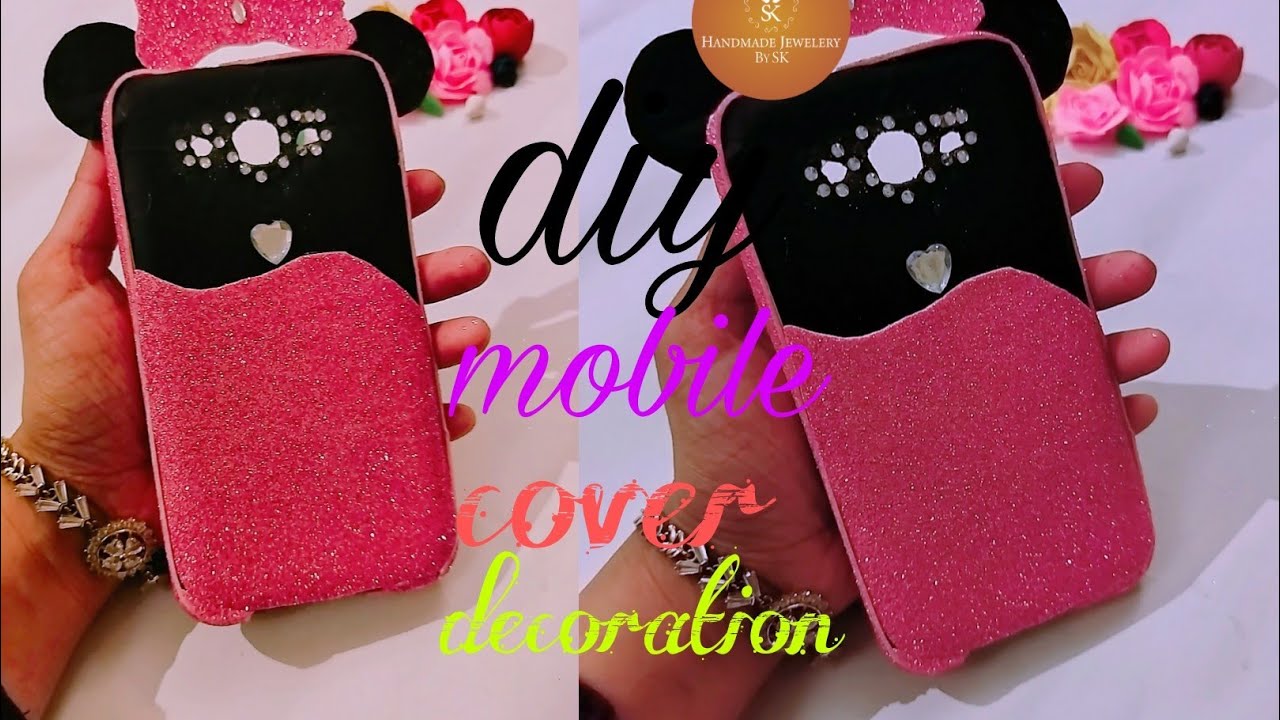 Glitter paper phone cover || Mobile cover making at home || Renew old ...