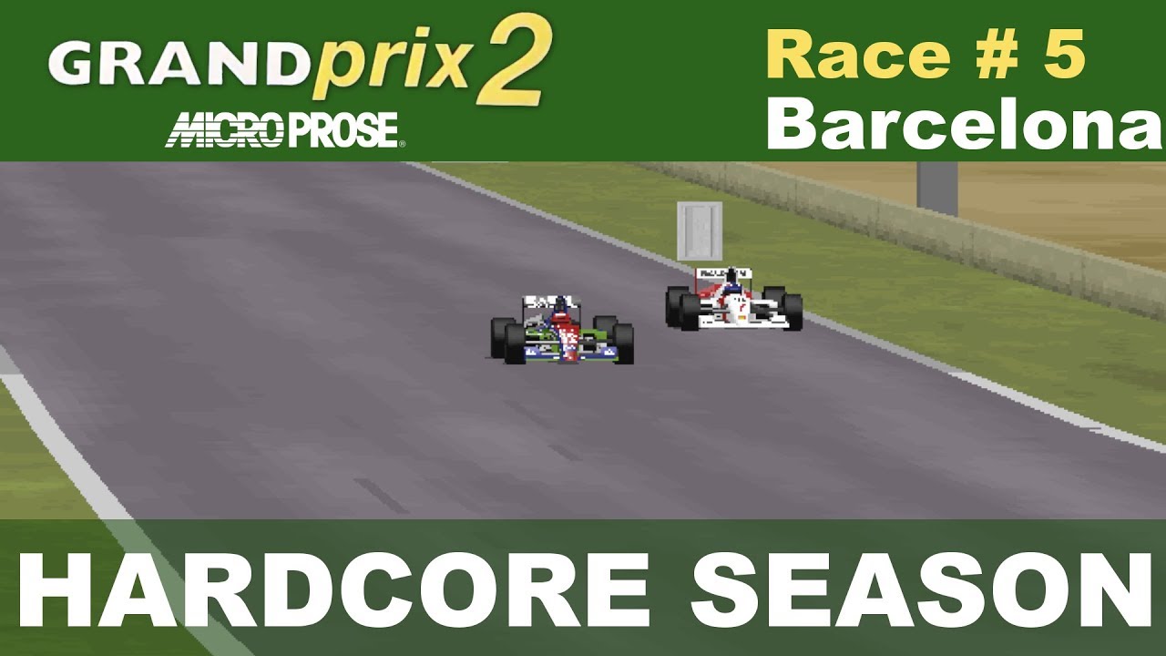 Microprose Grand Prix 2 - Race #05 - Barcelona (Hardcore Season) - YouTube