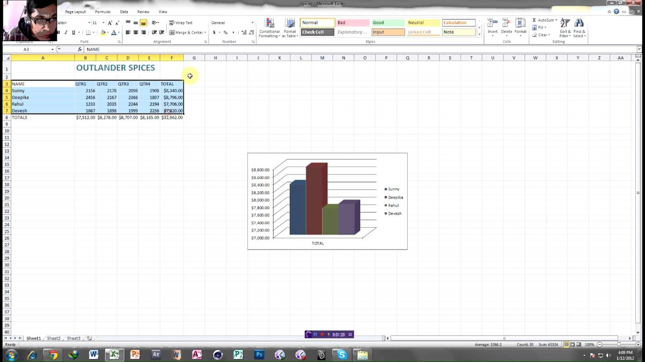 Creating Charts in Ms Excel - YouTube
