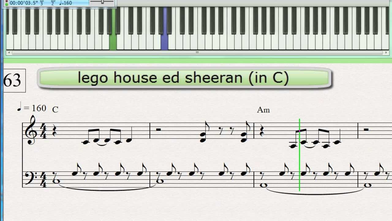 lego house ed sheeran piano keyboard tutorial EASiER in C - YouTube