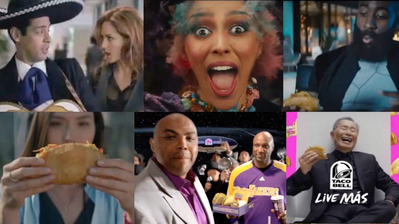 Taco Bell Super Bowl Commercials Compilation All Big Game Ads Review ...