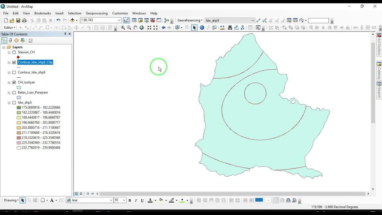 Create Isohyet using ArcMap - YouTube