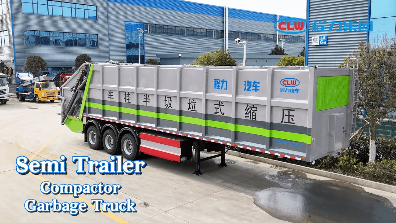 Semi Trailer Compactor Garbage Truck - YouTube