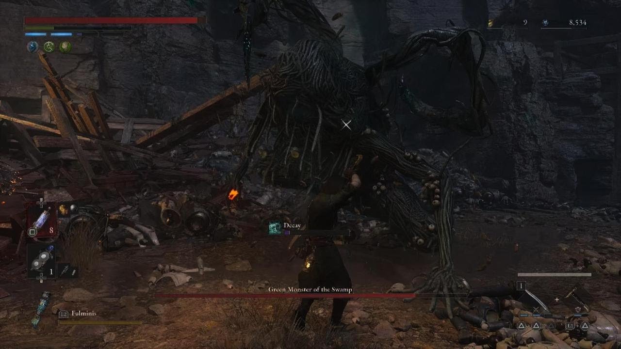PS5 Lies of P Green Monster of the Swamp Boss Battle - YouTube