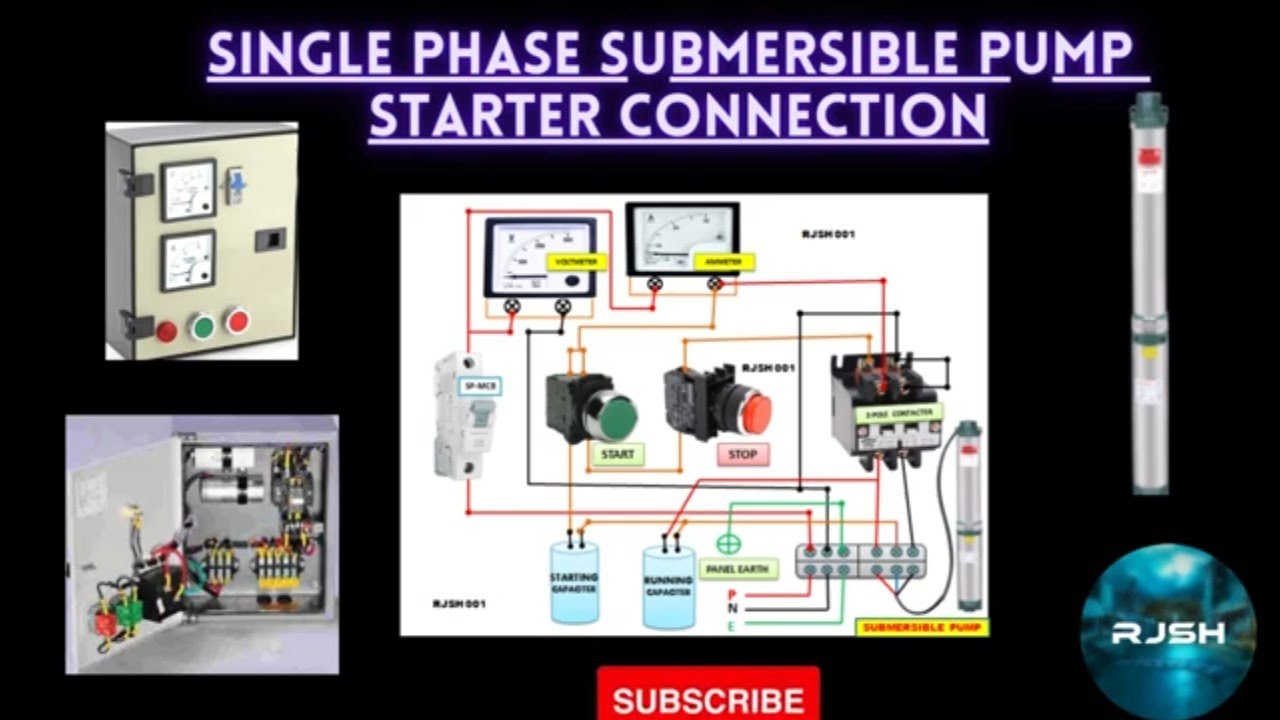 SINGLE PHASE SUBMERSIBLE PUMP STARTER CONNECTION @RJSH001 - YouTube