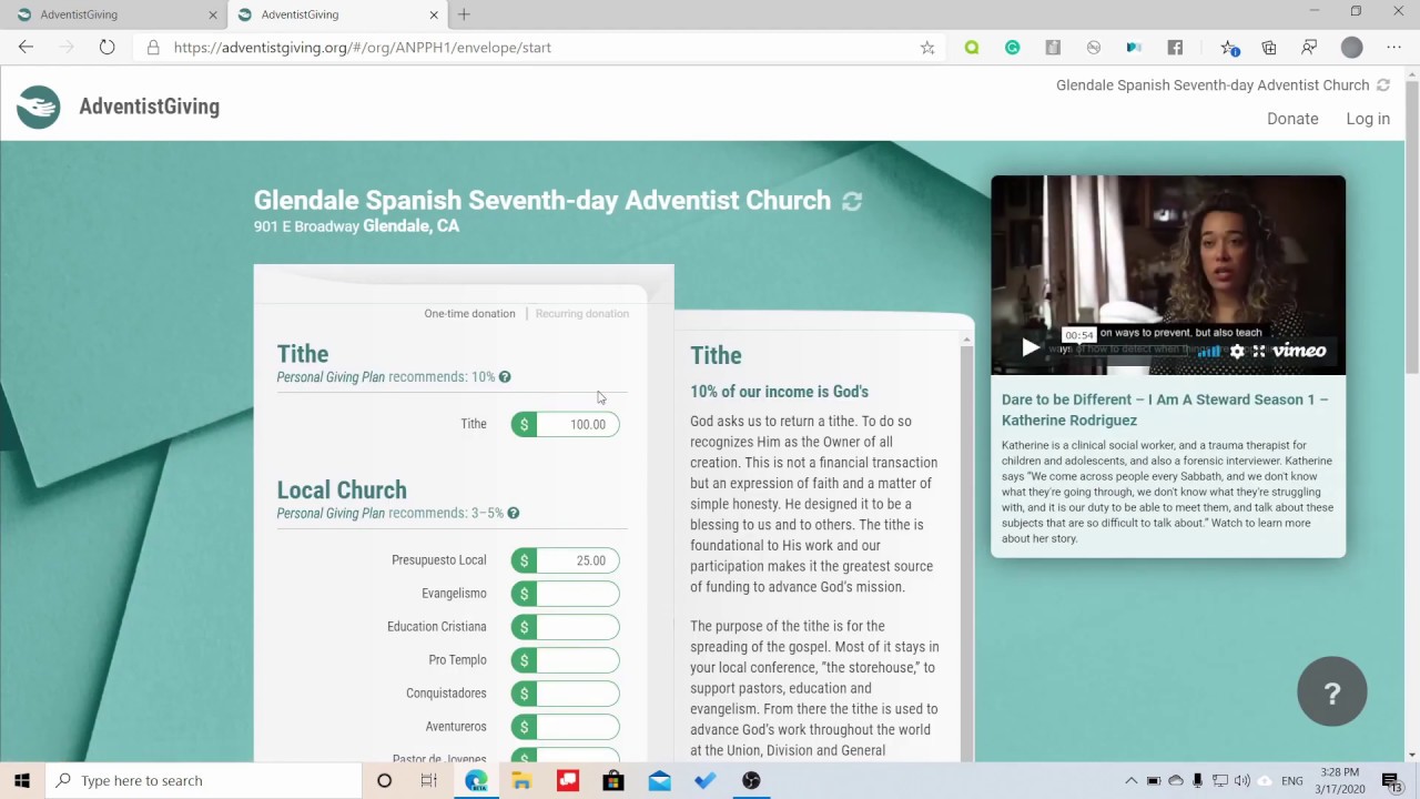 How to give through Adventist Giving - YouTube