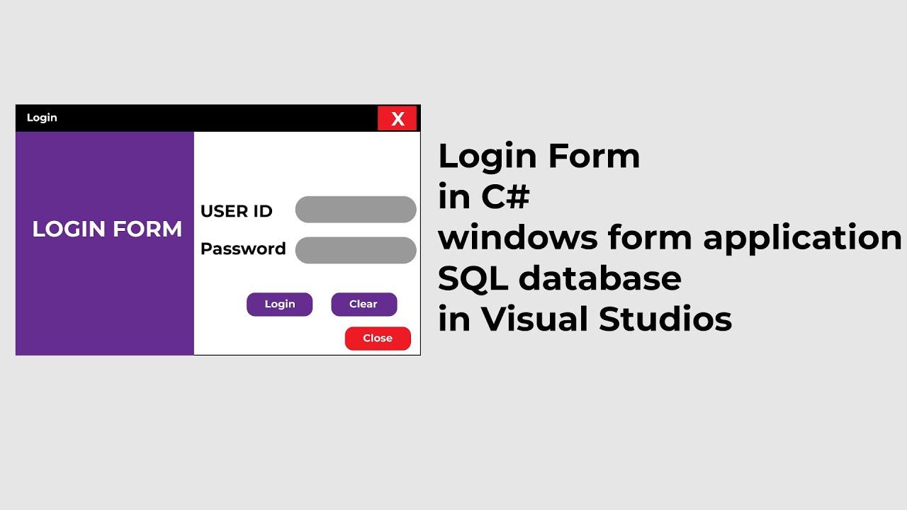 Login Form in C# windows form application with SQL database in Visual ...